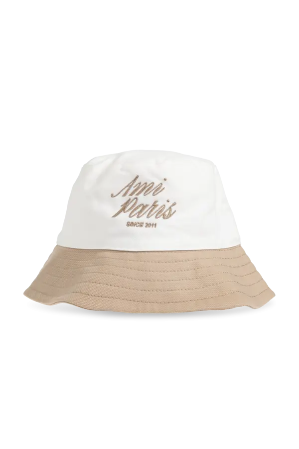 Ami Hat With Embroidered Logo - Cream