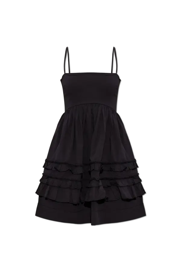 GANNI Strappy Mini Dress - Black