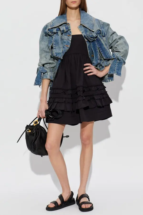 GANNI Strappy Mini Dress - Black