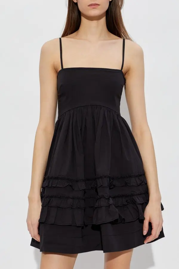 GANNI Strappy Mini Dress - Black