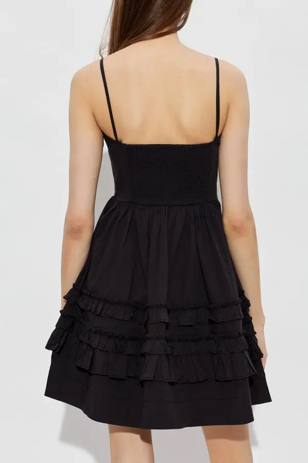 GANNI Strappy Mini Dress - Black
