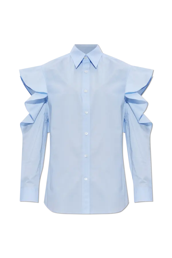 Moschino Shoulder Ruffle Shirt - Light Blue