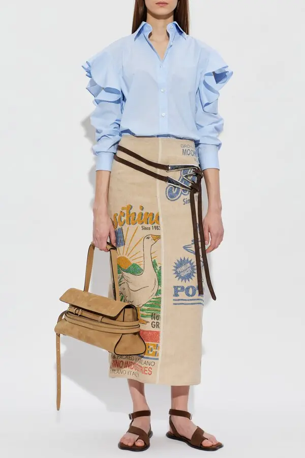 Moschino Shoulder Ruffle Shirt - Light Blue