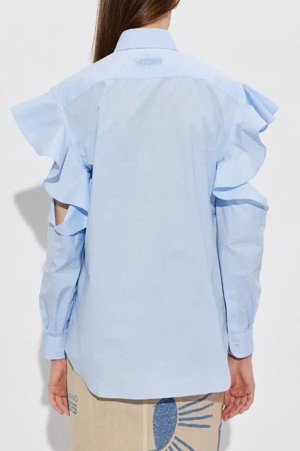 Moschino Shoulder Ruffle Shirt - Light Blue