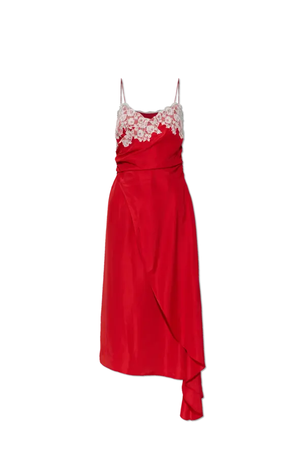 Moschino Asymmetrical Strappy Midi Dress - Red