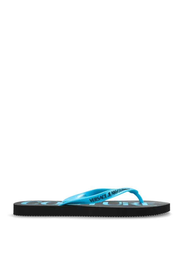 Versace Logo Rubber Slides - Blue