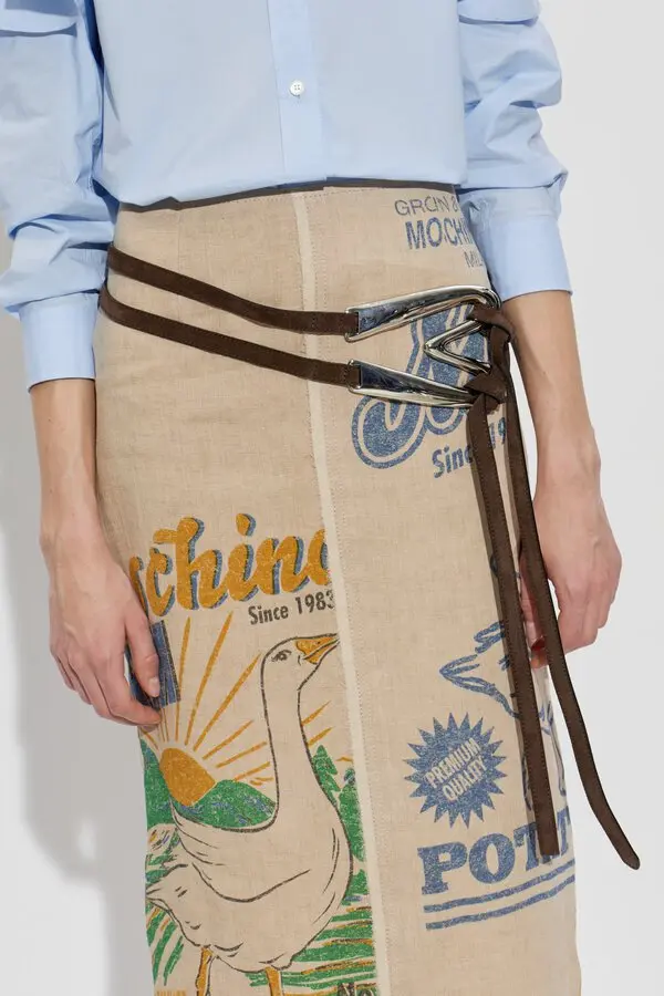 Moschino Suede Tie Belt