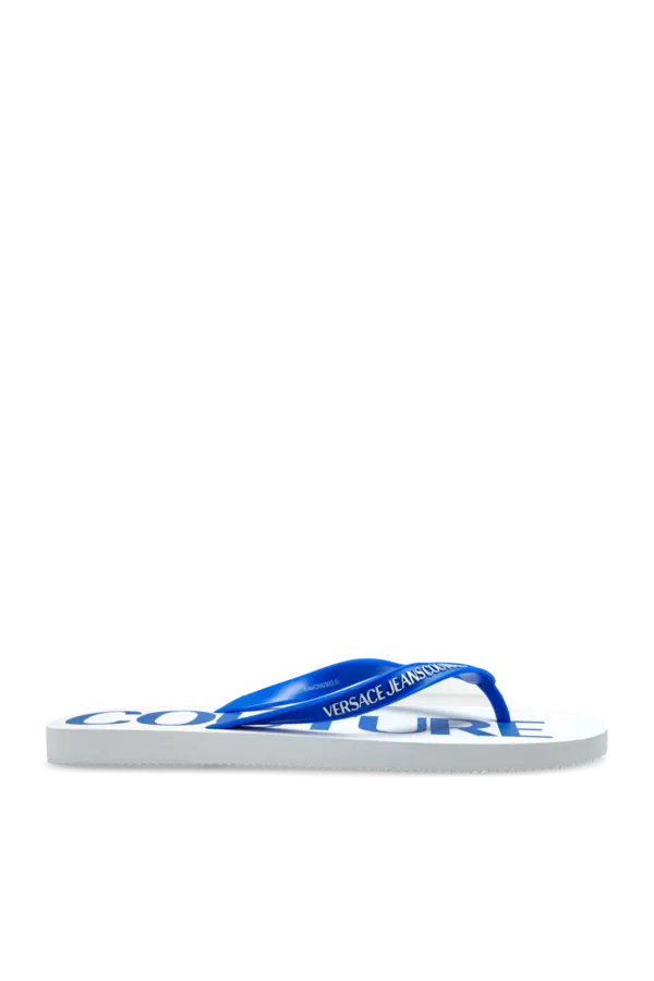 Versace Rubber Slides With Logo - Blue