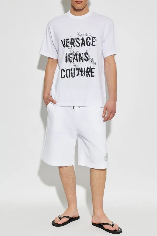 Versace Rubber Flip-flops With Logo - Black