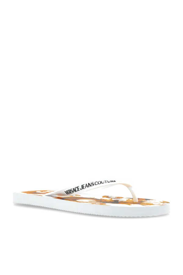 Versace Rubber Flip-flops With Logo - White