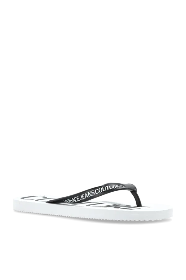 Versace Rubber Slides With Logo - White