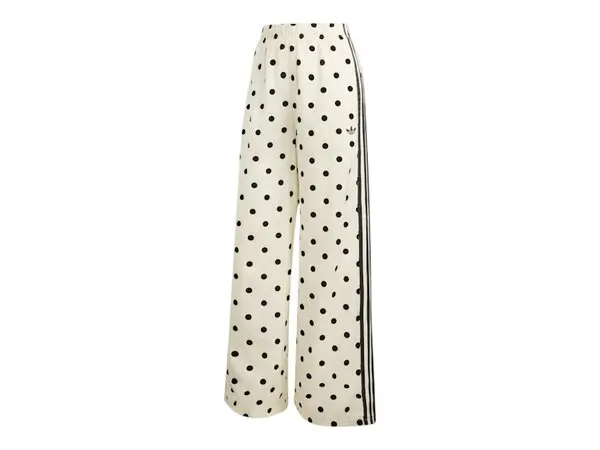 Adidas Satin Polka Dot Wide Leg Pants - Off White