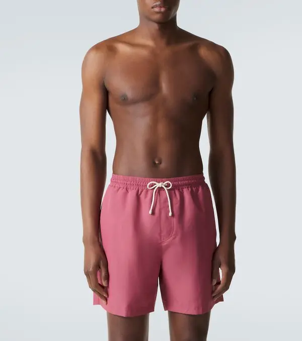 Brunello Cucinelli Logo Swim Trunks - Pink