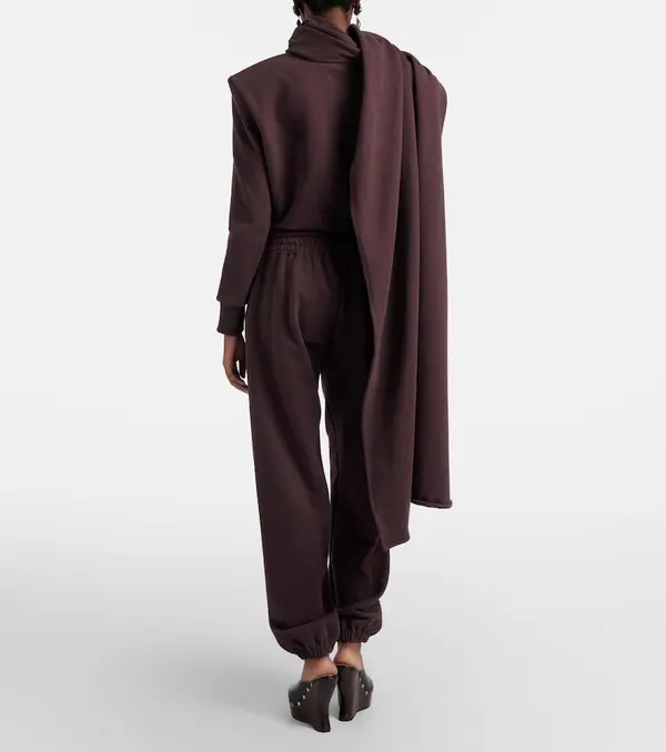 Magda Butrym Draped Scarf-detail Cotton Sweatshirt