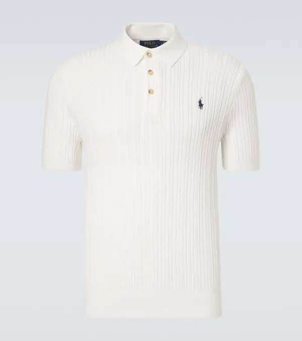 Polo Ralph Lauren Cable-knit Cotton Polo Shirt - White