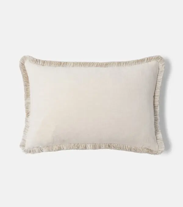 ONCE MILANO Fringed Linen Cushion