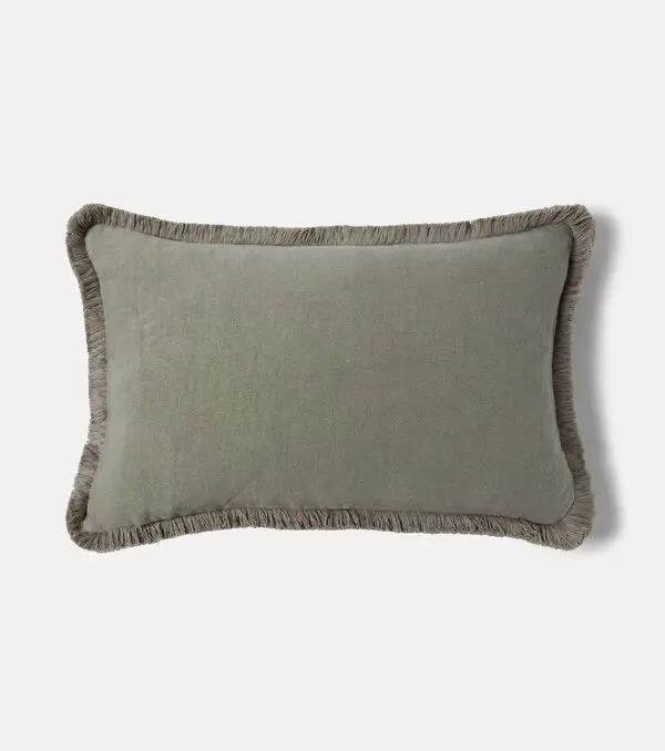 ONCE MILANO Fringed Linen Cushion
