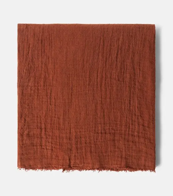 ONCE MILANO Linen Throw - Brown