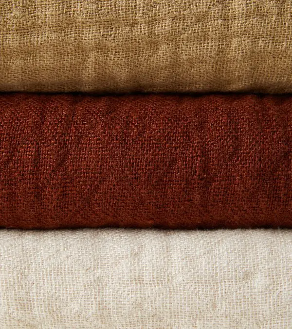 ONCE MILANO Linen Throw - Brown