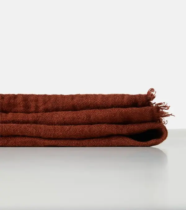 ONCE MILANO Linen Throw - Brown