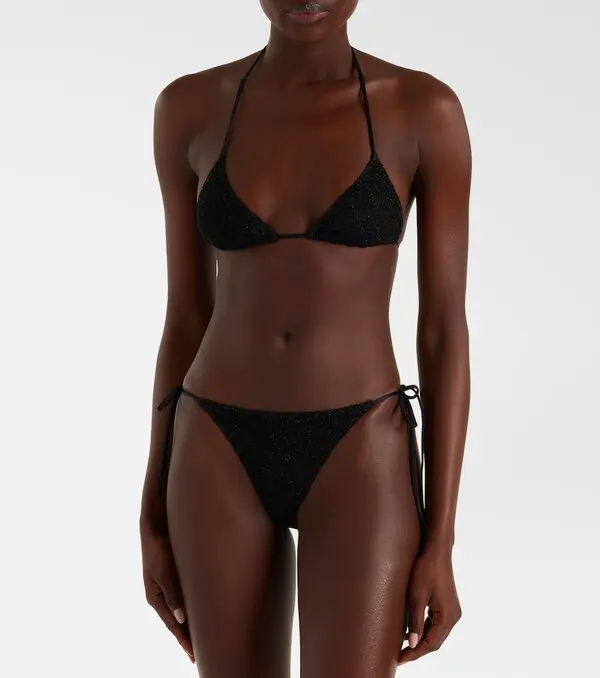 Missoni Zigzag Knit Halterneck Triangle Bikini - Black