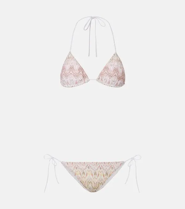 Missoni Lamé Triangle Bikini Set - Multicoloured