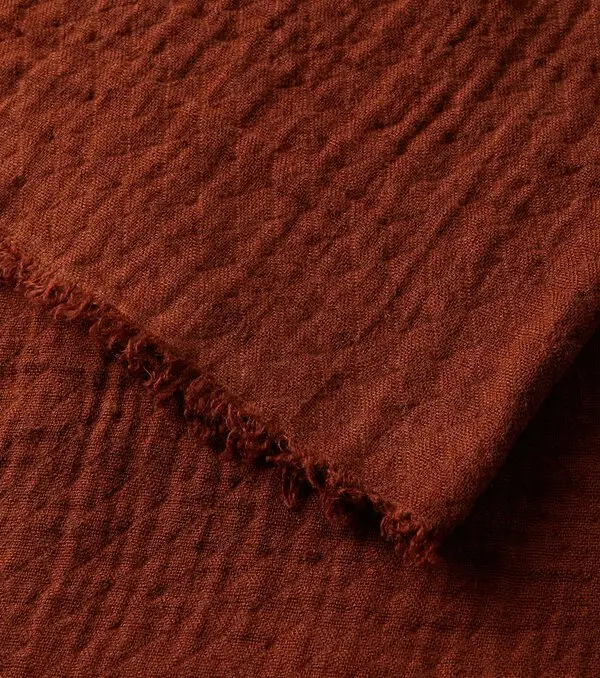 ONCE MILANO Linen Throw - Brown