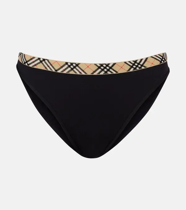 Burberry Check Bikini Bottoms - Black