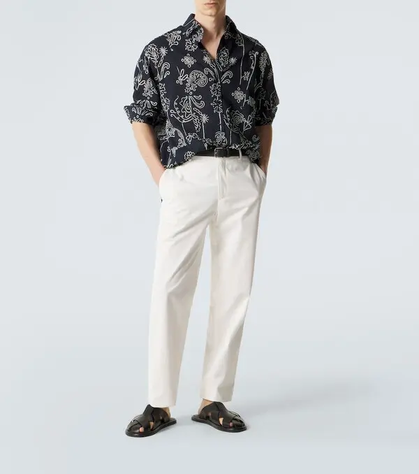 Giorgio Armani Printed Cotton Seersucker Shirt