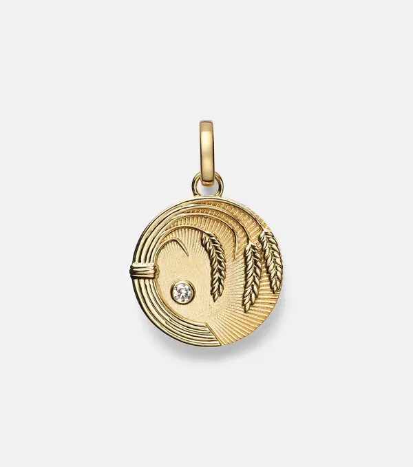 FOUNDRAE Infinite Gratitude Braided Wheat Medium Pendant - Gold