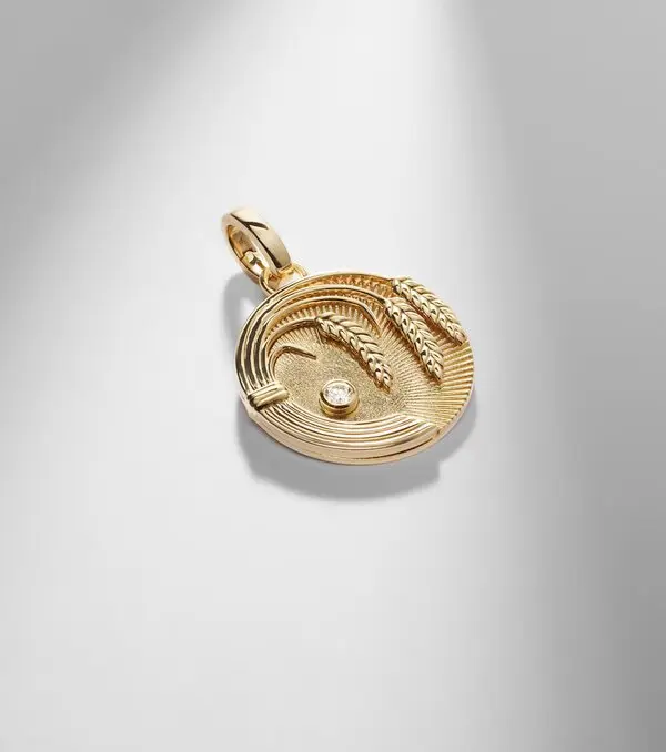 FOUNDRAE Infinite Gratitude Braided Wheat Pendant With Diamond