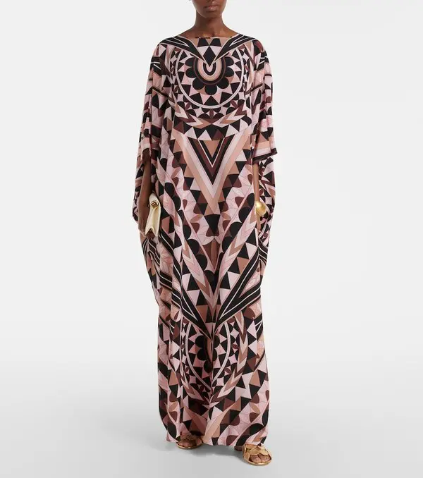 Emilio Pucci Silk Crepe De Chine Kaftan - Pink