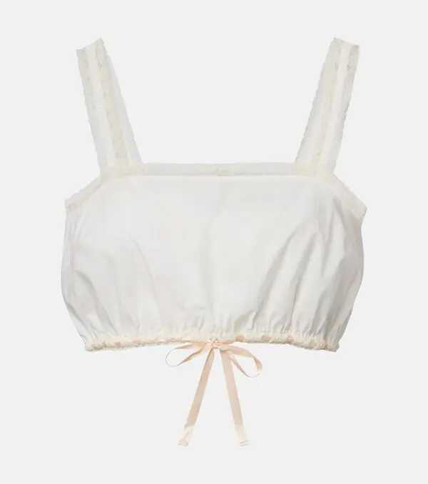Posse Alma Lace-trimmed Crop Top - White