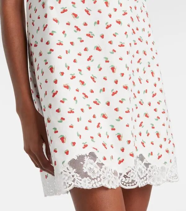 Posse Delia Lace-trimmed Printed Cotton Minidress - Multicoloured