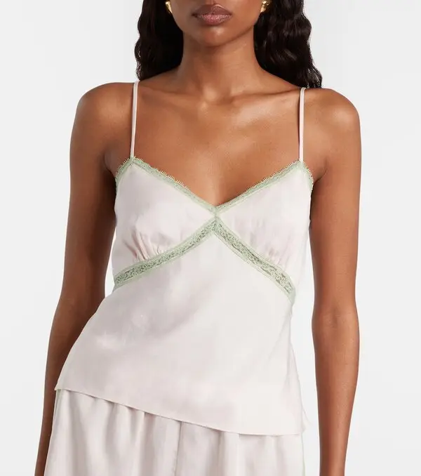 Posse Perla Lace-trimmed Camisole In Cream - Pink