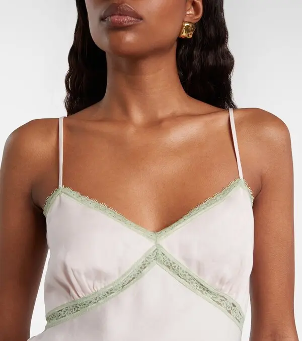 Posse Perla Lace-trimmed Camisole In Cream - Pink