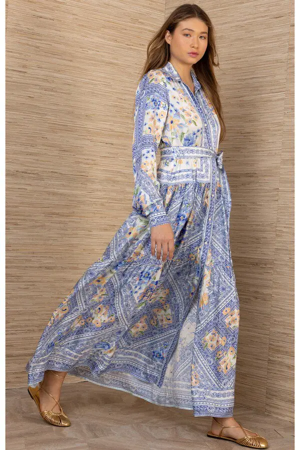 Hale Bob Nicandra Charmeuse Maxi Dress - Blue