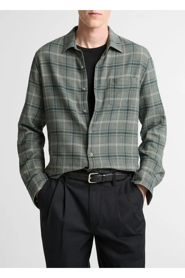 Vince Catskill Plaid Cotton Shirt
