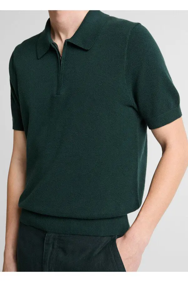 Vince Cotton-cashmere Piqué Zip Polo Sweater