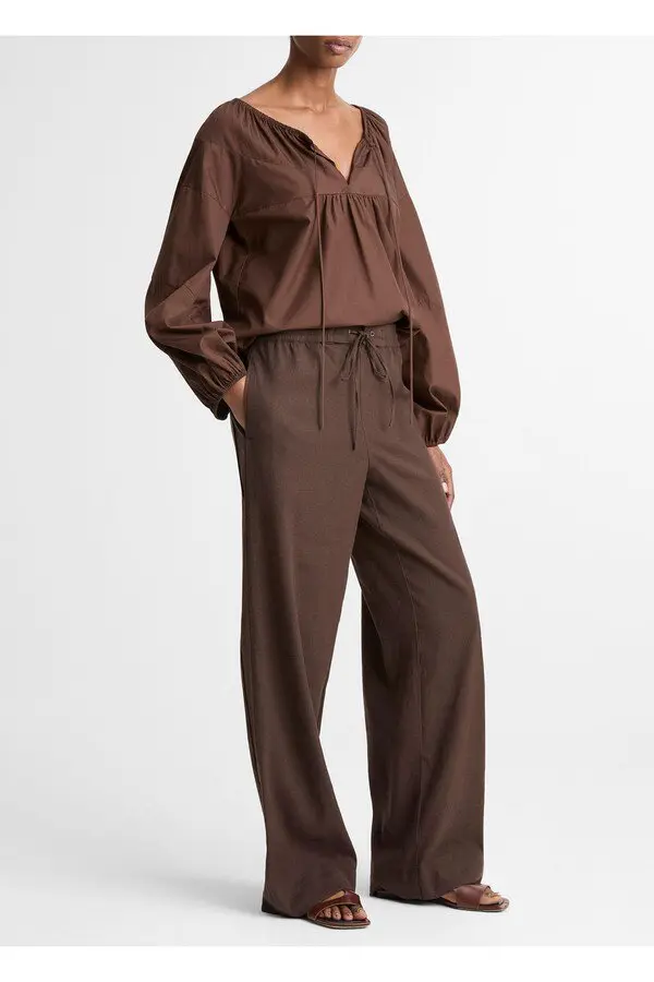 Vince Linen-blend Drawstring Pant