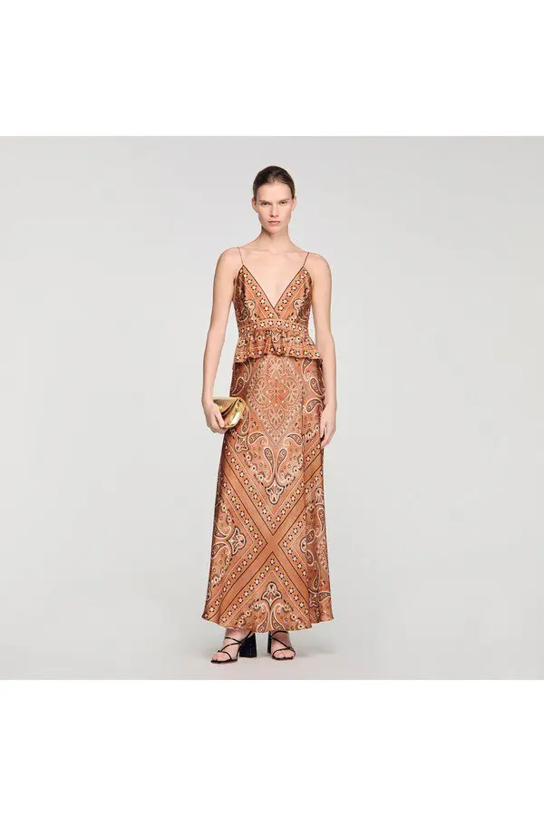 Sandro Bandana-print Maxi Dress