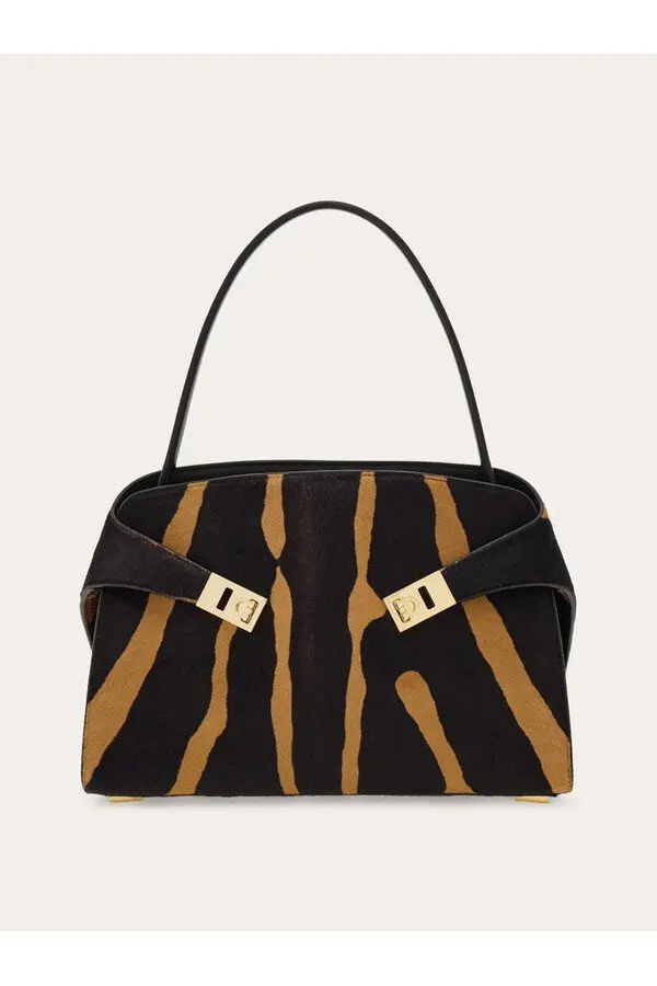 FERRAGAMO Soft Hug Bicolor Shoulder Bag