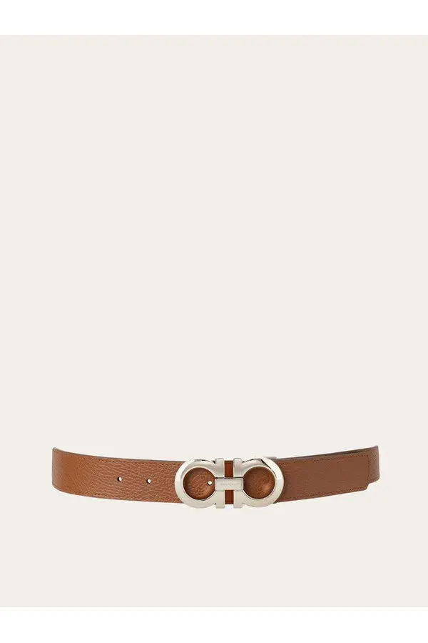 FERRAGAMO Reversible And Adjustable Gancini Belt - Red