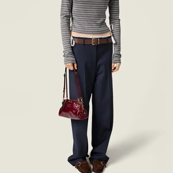Miu Miu Caprice Leather Clutch - Amaranth Red