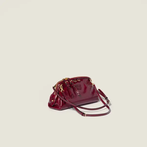 Miu Miu Caprice Leather Clutch - Amaranth Red