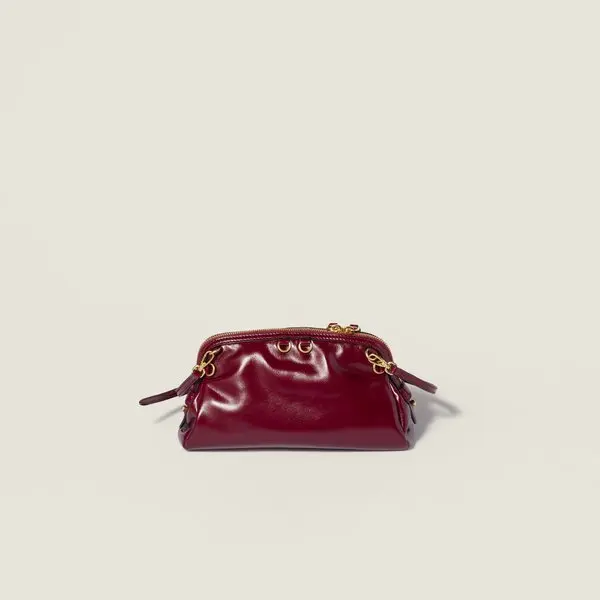 Miu Miu Caprice Leather Clutch - Amaranth Red