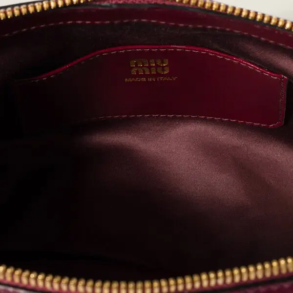 Miu Miu Caprice Leather Clutch - Amaranth Red