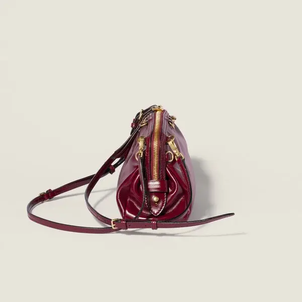 Miu Miu Caprice Leather Clutch - Amaranth Red