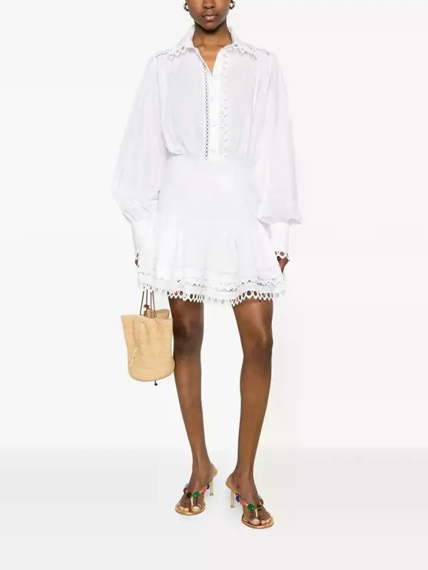 LES FILLES D'EVA Lace Trim Mini Dress