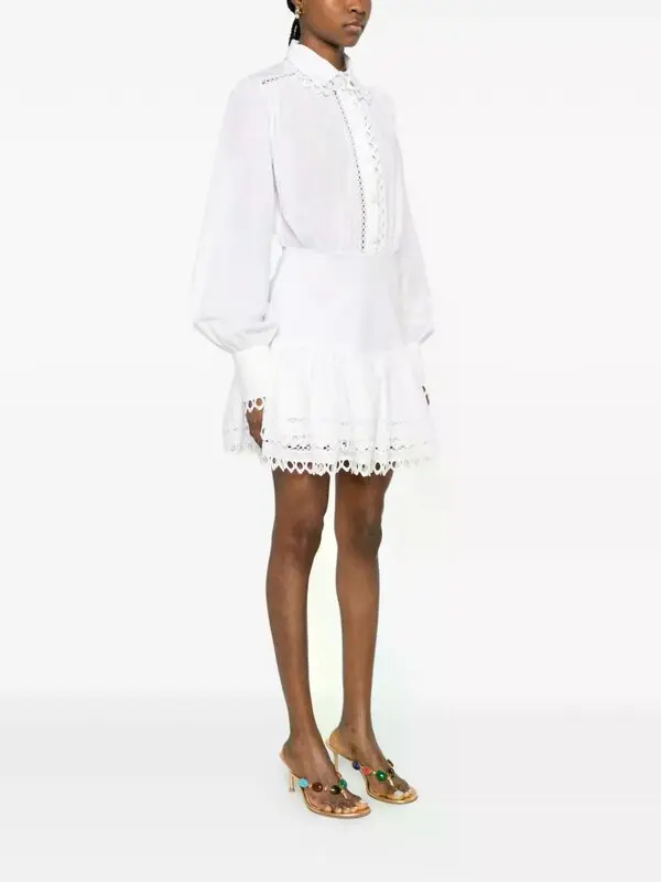 LES FILLES D'EVA Lace Trim Mini Dress